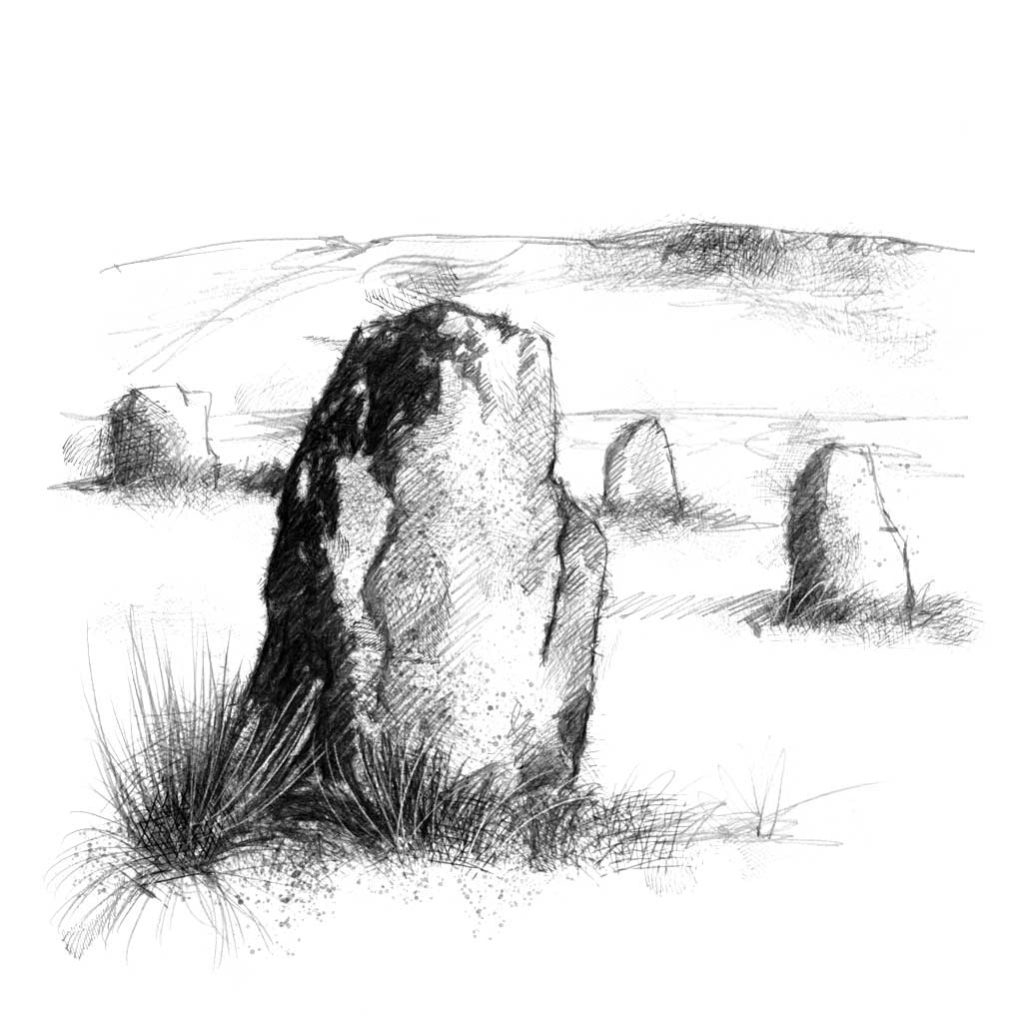 Standing stone sketch | SeanBriggs