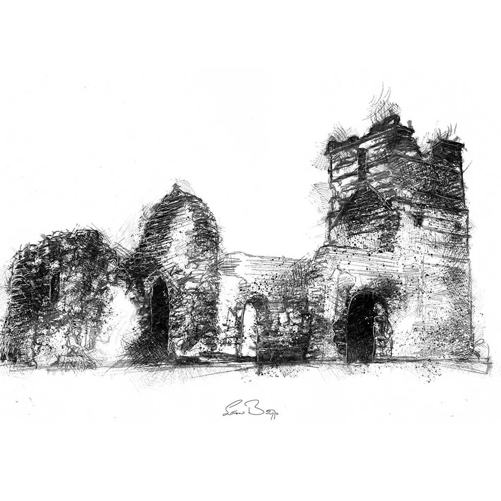 Knowlton church ruin sketch | SeanBriggs