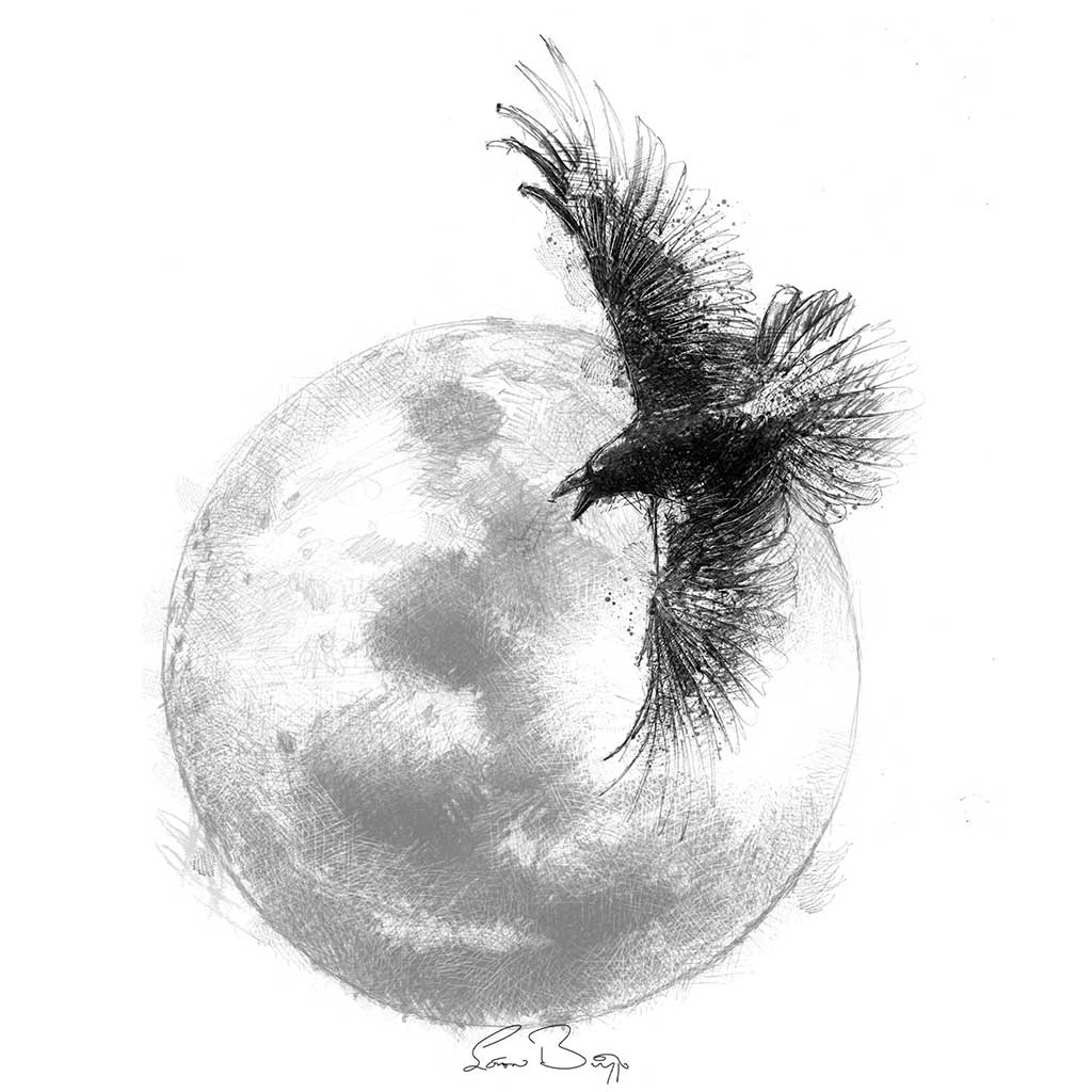 Original Crow moon sketch | SeanBriggs