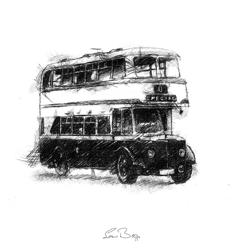 Original Old double decker bus sketch | SeanBriggs