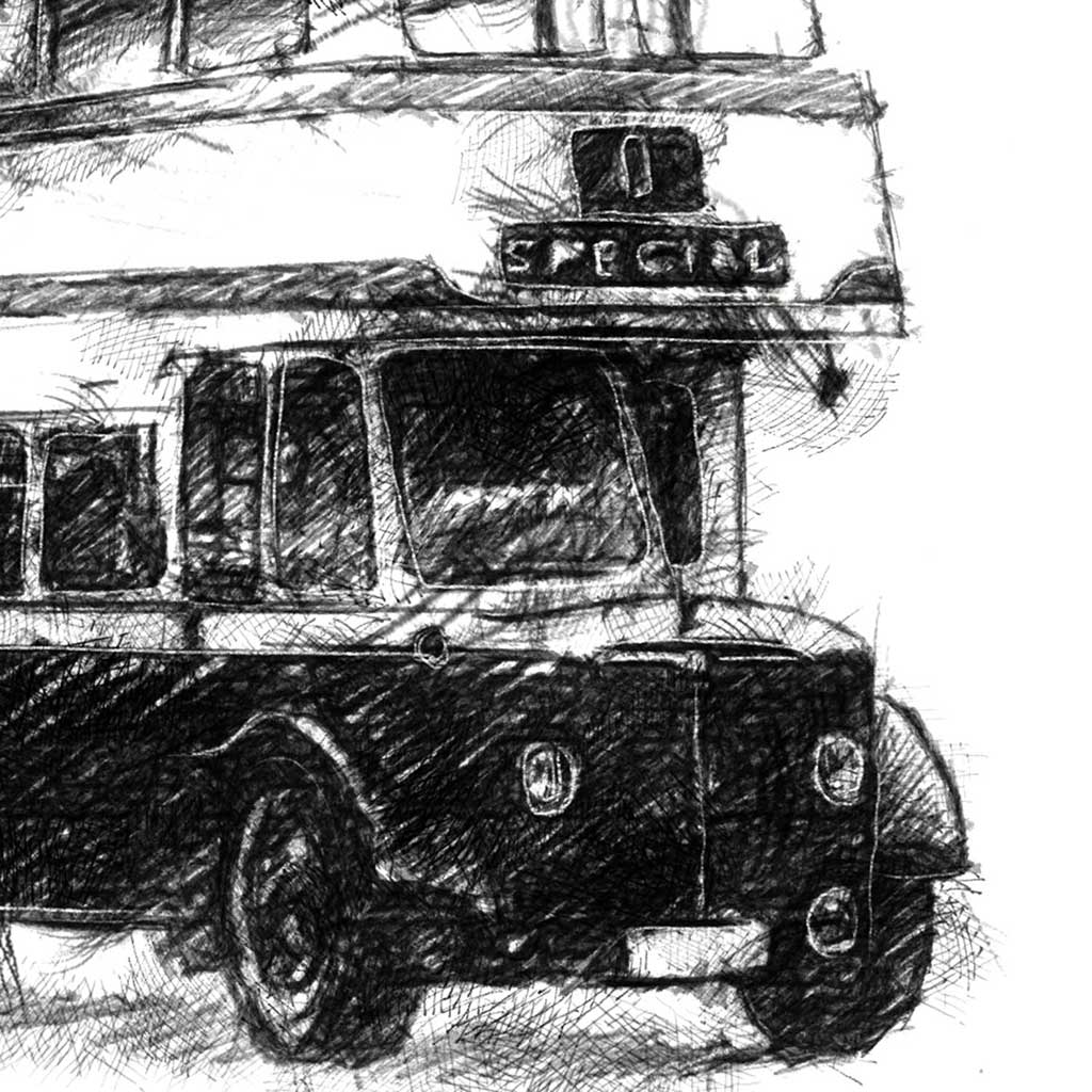 Original Old double decker bus sketch | SeanBriggs