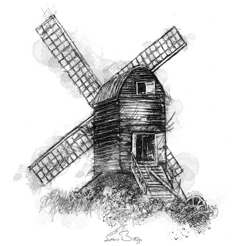 Pitstone windmill sketch | SeanBriggs