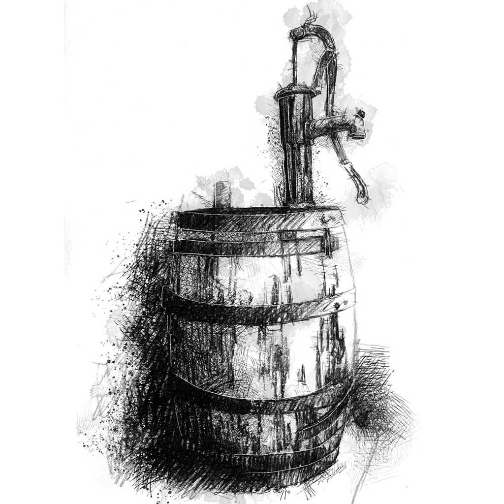 Old water barrel sketch | SeanBriggs