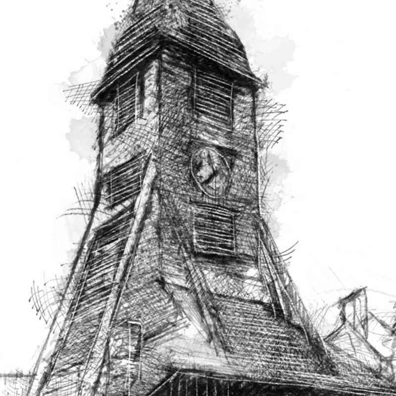 Honfleur clock tower sketch | SeanBriggs